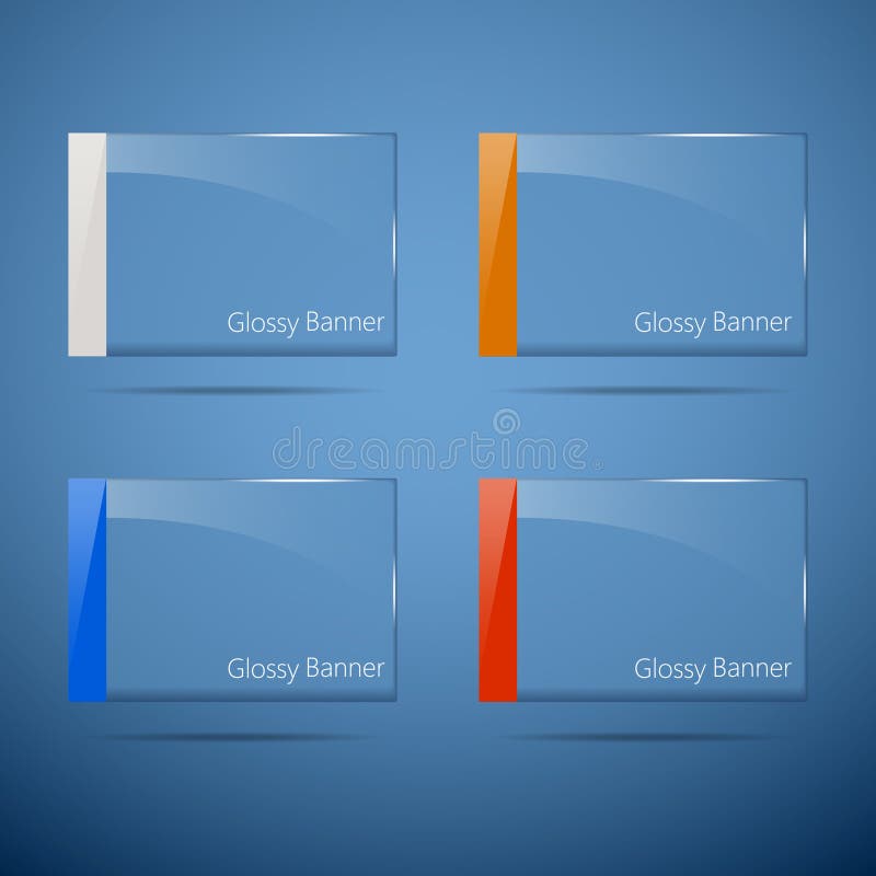 A Set of Transparent Banners on a Blue Background. Vector Illustration ...