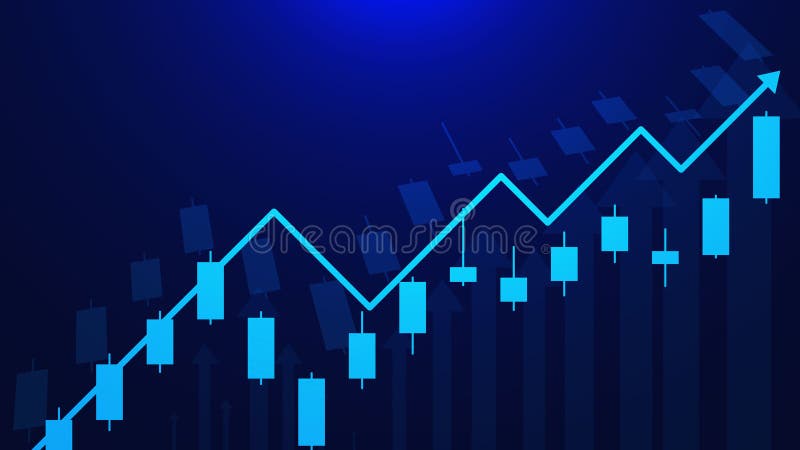 Candlestick Chart with Up Trend Line for Financial Investment Stock ...