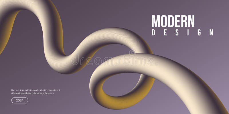 Gradient Wavy 3d Shape, Technology Background. Design for Business ...