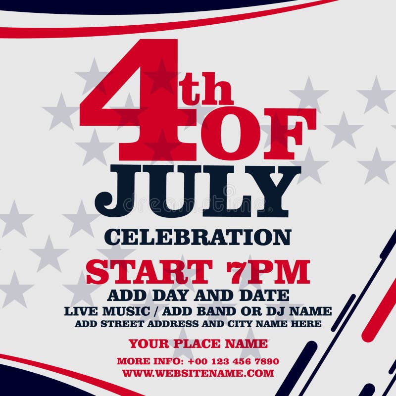 4th of July Celebration Flyer Poster Social Media Post Design Stock ...