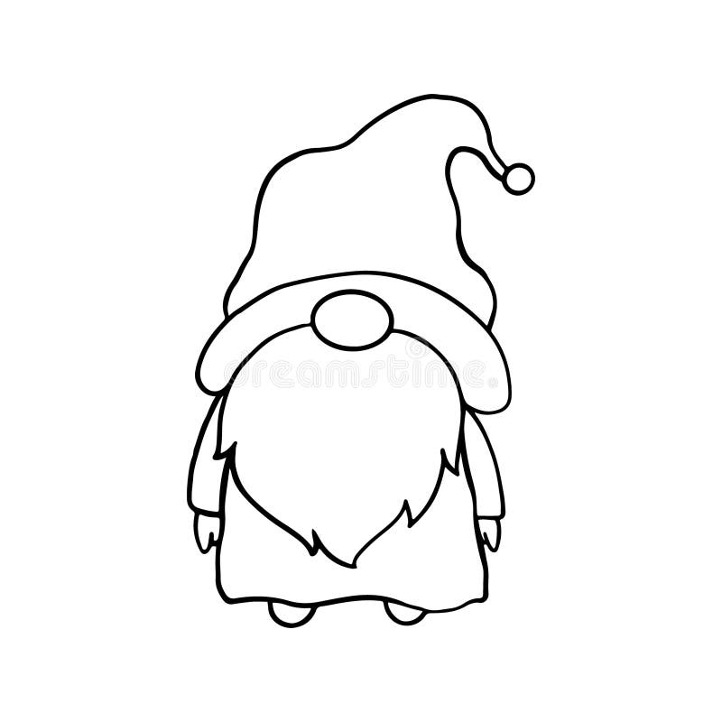 Cute Gnome Line art stock vector. Illustration of decoration - 316318308