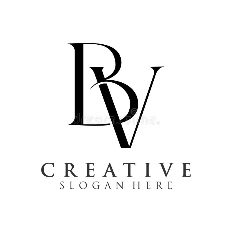 Modern Creative BV Logo Design. Icon Initial Based Monogram and Letters ...