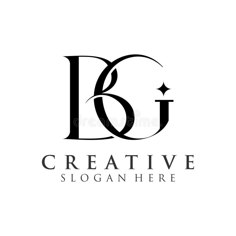Modern Creative BG Logo Design. Icon Initial Based Monogram and Letters ...