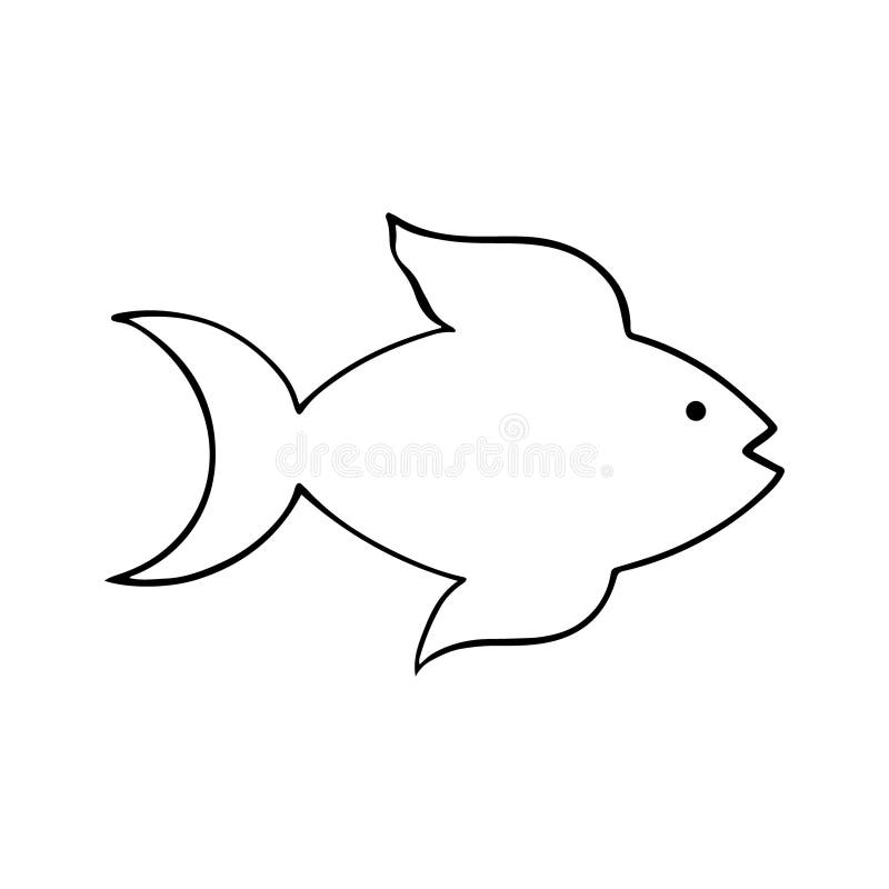 Fish Outline stock vector. Illustration of draw, doodle - 316590813