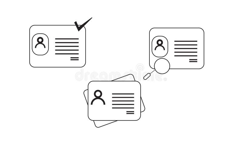 Set of Business Icons. Line Business Card Icon. Stock Vector ...