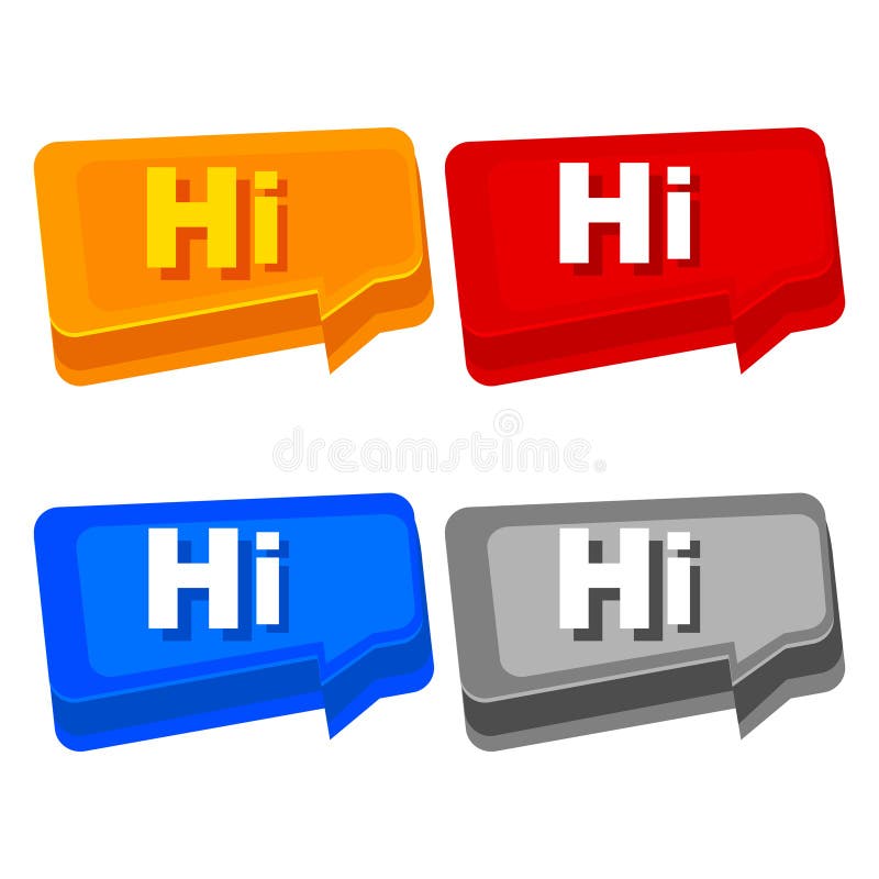 Hello Message .Simple Red Text Hello Sign Stock Vector - Illustration ...