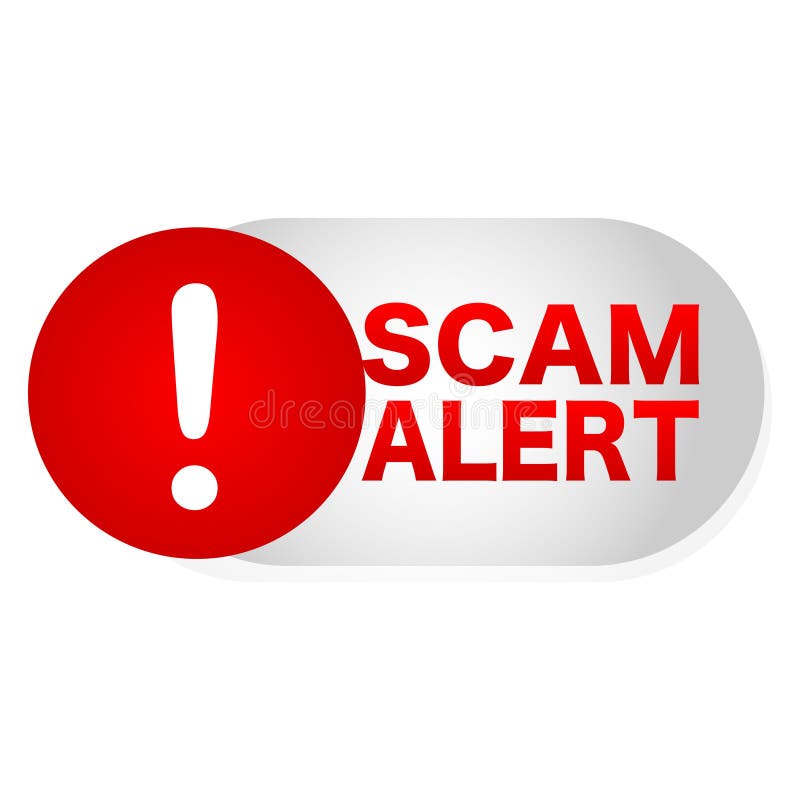 Banner with Red Scam Alert. Attention Sign. Cyber Security Icon ...
