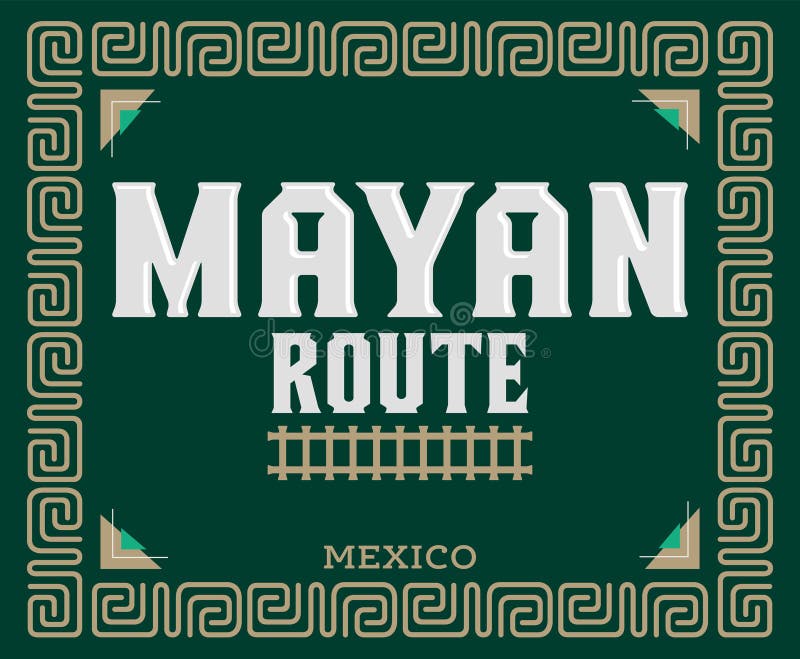 Mayan Route Mexico, Mayan Destination Spiral Lines Design Stock Vector ...