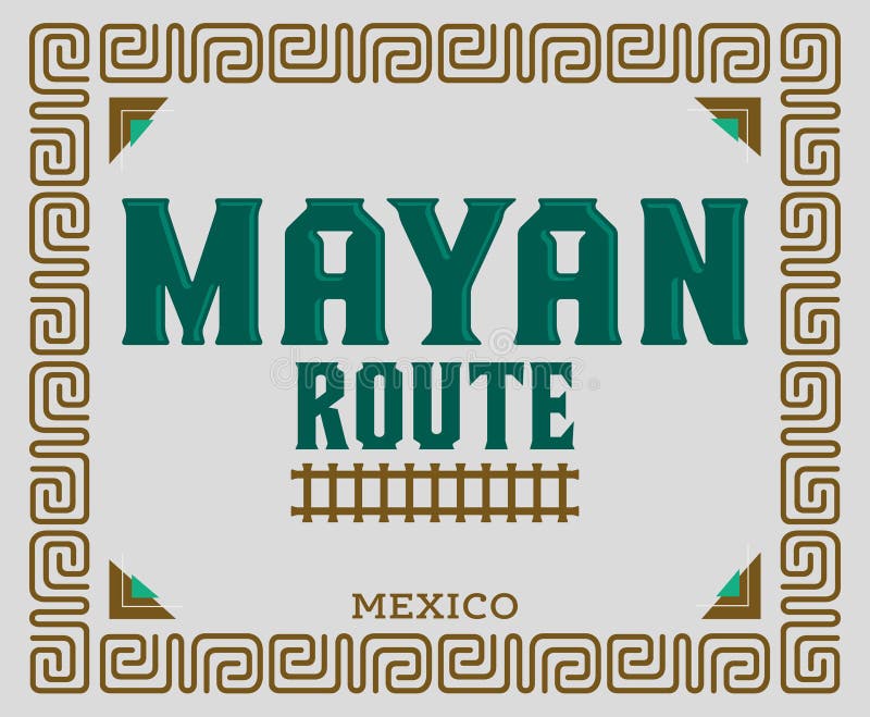 Mayan Route Mexico, Mayan Destination Spiral Lines Design Stock Vector ...