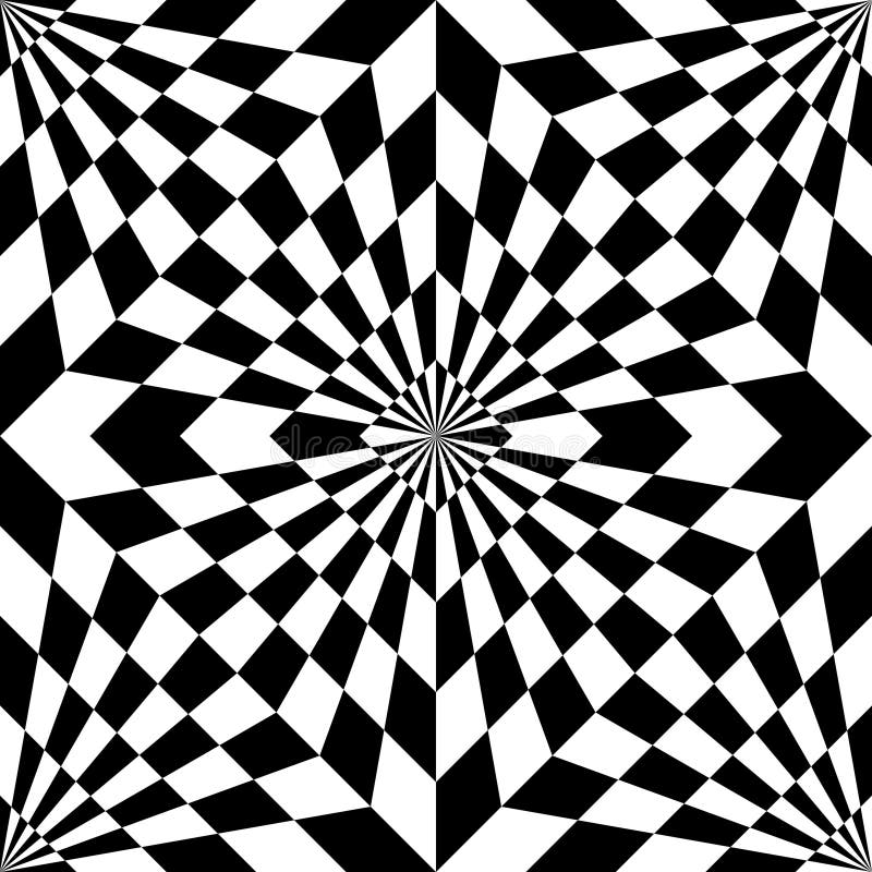 Large Black and White Checkerboard Pattern Visual Illusion Vector Stock ...