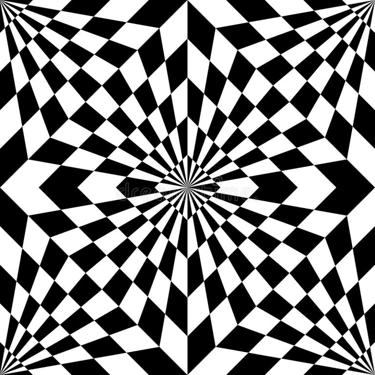 Large Black and White Checkerboard Pattern Visual Illusion Vector Stock ...