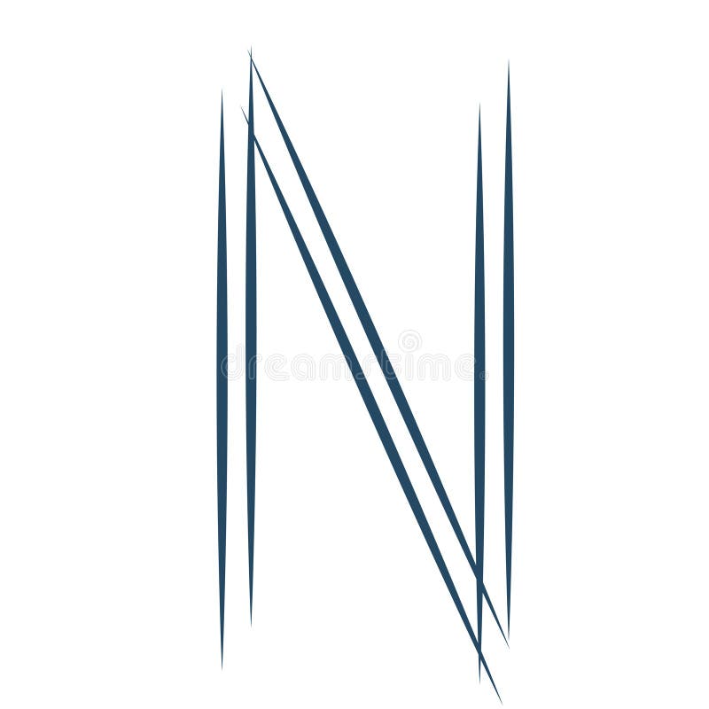 N - Line and Shape - Letter N Iconic Stock Illustration - Illustration ...