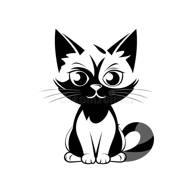 Cute Cat Animal Vector, Cat Silhouettes and Icons Stock Illustration ...