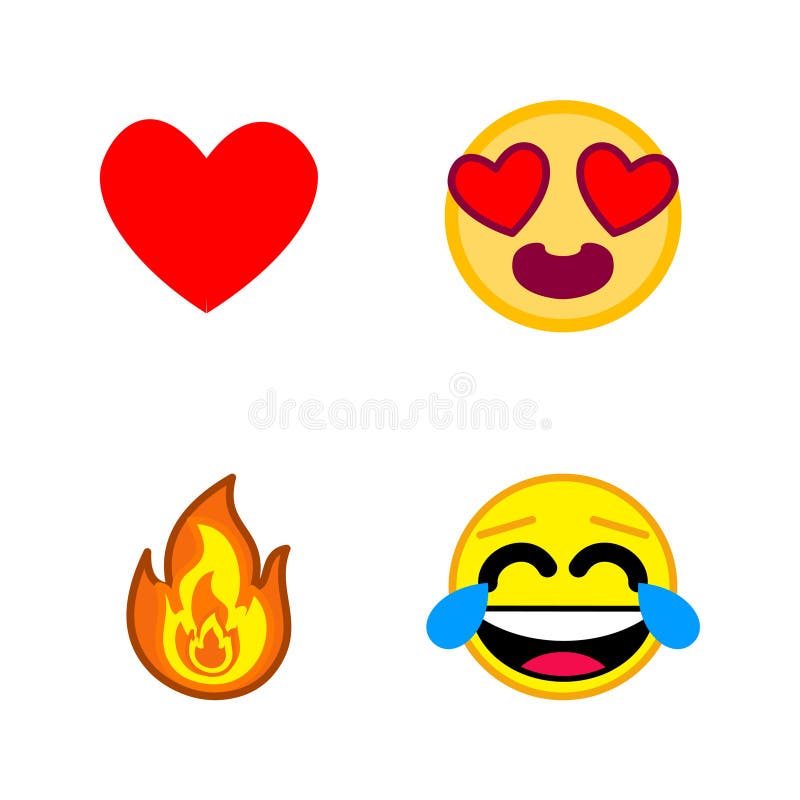 Emoticon Icons Set. Smile, Heart, Love. Set of Emoticon Icons. Emoticon ...