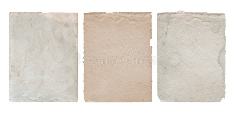 Vintage Stained Paper Sheets with Ripped Torn Edges. Old Dirty Paper ...