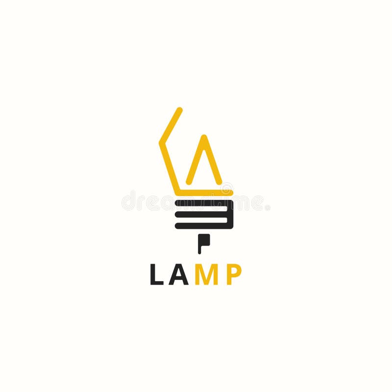 Lamp Word Logo Forming a Light Bulb Stock Vector - Illustration of lamp ...