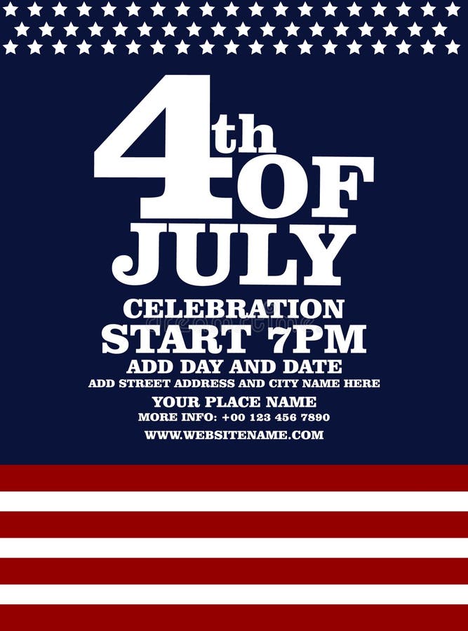 4th of July Party Poster Flyer Social Media Post Design Stock Vector ...