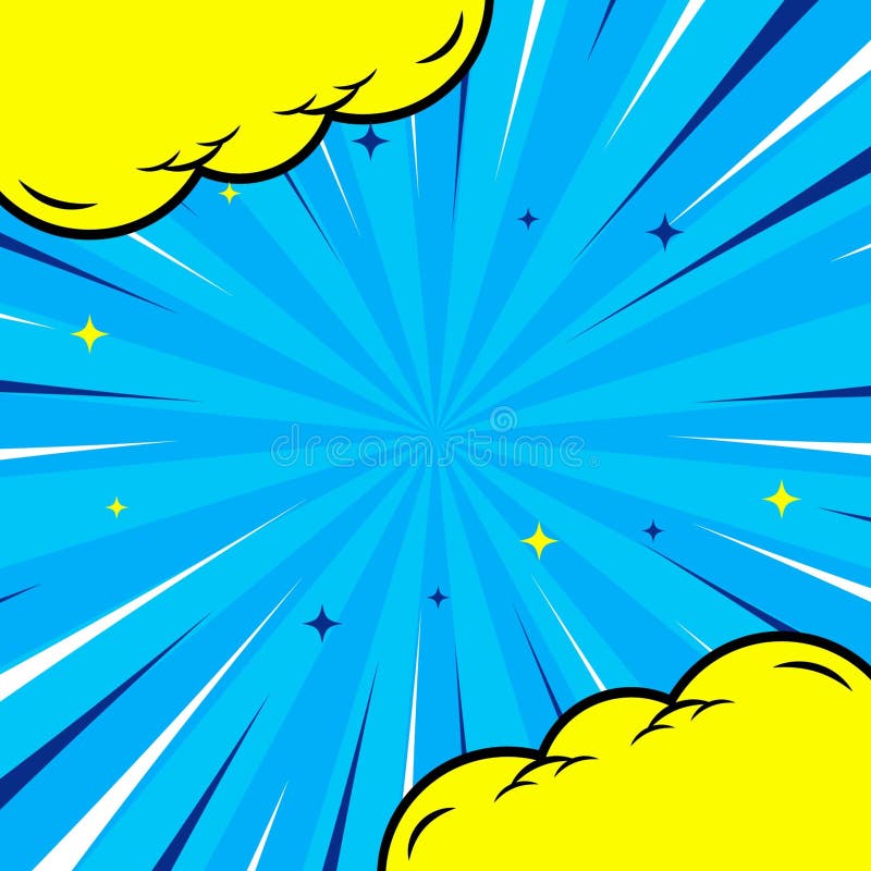 Style Comic Background Color Blue Yellow Template Stock Illustration ...