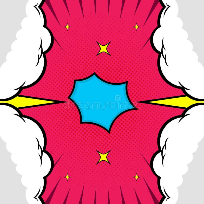 Style Comic Background Red Color Cloud Stock Vector - Illustration of ...