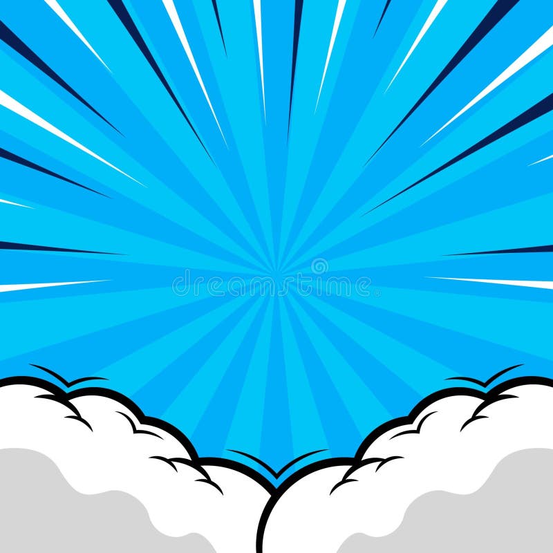Background Comic Blue Image Template Stock Vector - Illustration of ...