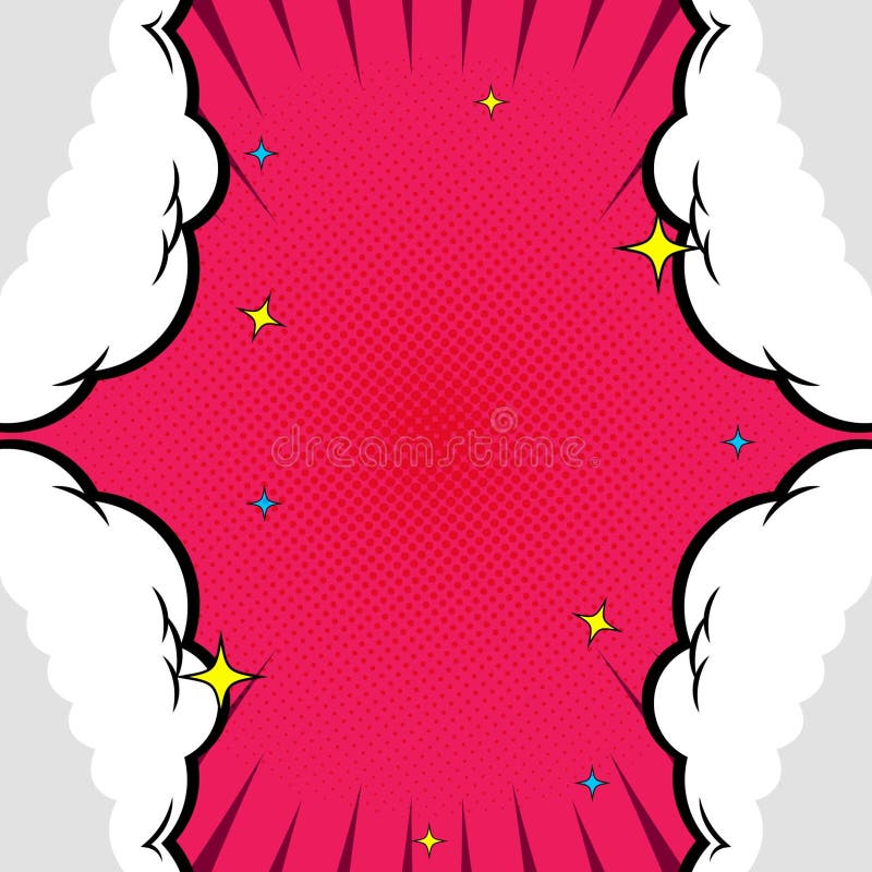 Background Color Red Comic Cloud Template Stock Vector - Illustration ...