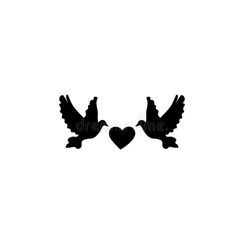 Doves and Heart Sign of Peace and Love Stock Illustration ...