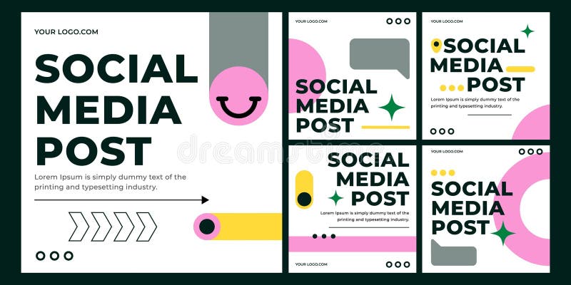 Flat Instagram Post Collections Template Stock Vector - Illustration of ...