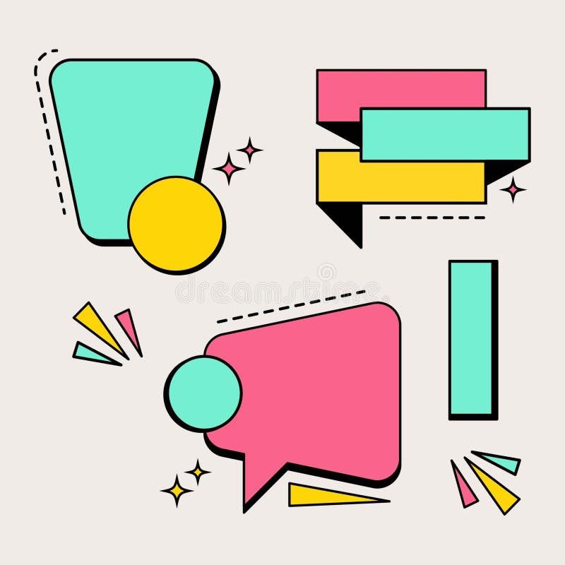 Element Colorfull Flat Promotion Collection Stock Vector - Illustration ...