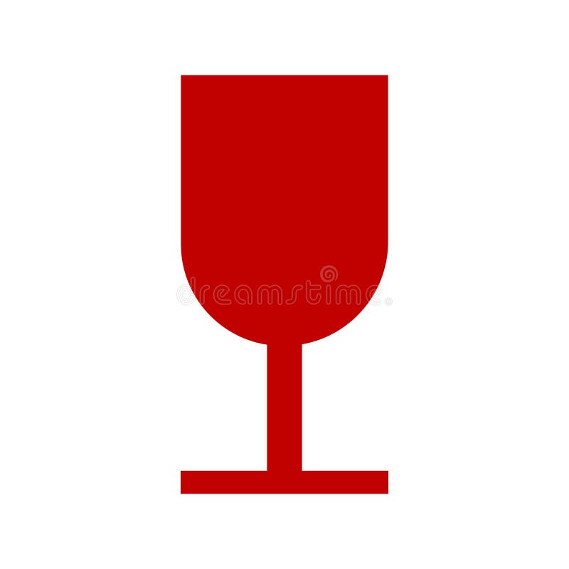 Red Glass Icon Symbolizing Glassware. Symbol of Fragile Stuff, Fragile ...