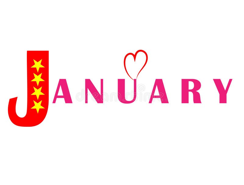 ARTwork - January with Love and Fun Stock Illustration - Illustration ...