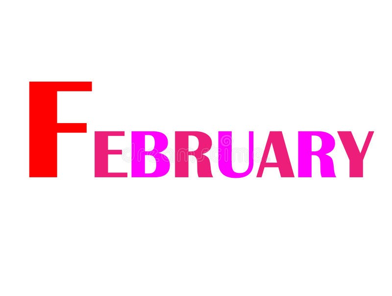 Feb - Colourful February - Art and Colour Stock Illustration ...