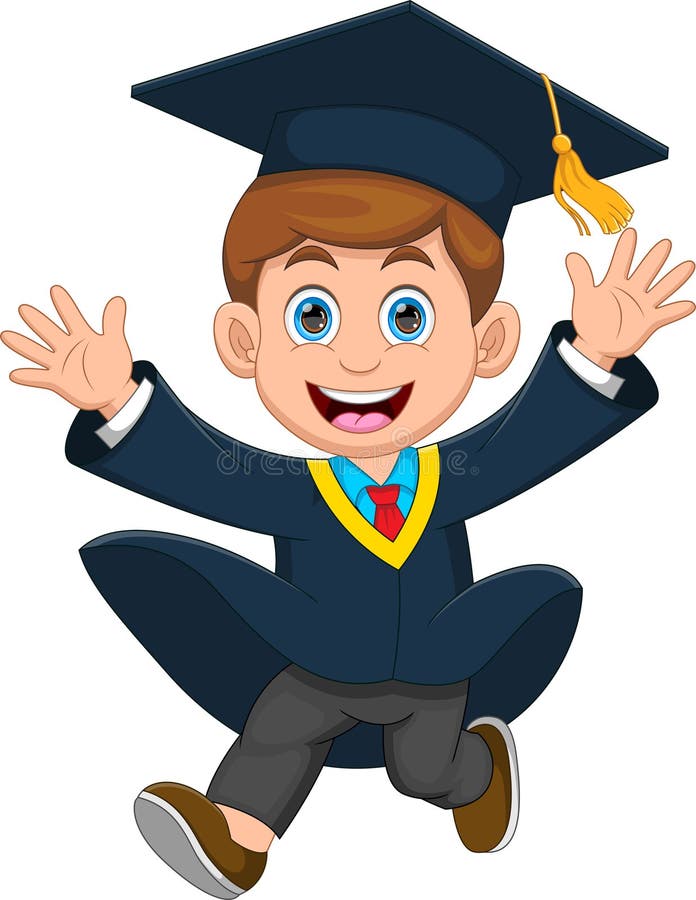 Cartoon Happy Graduation Boy Stock Vector - Illustration of child ...
