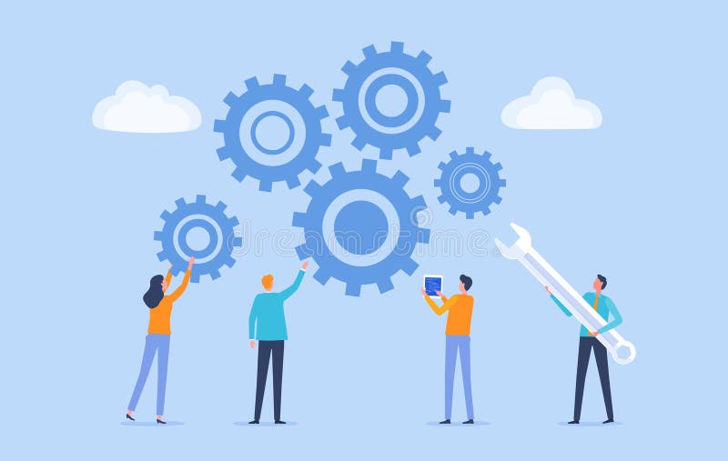 Flat Vector Illustration Design Business Process Concept and Business ...