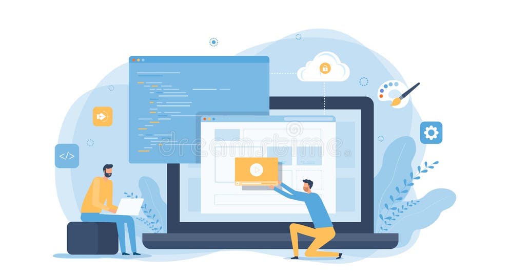 Web Design and Mobile Application Programer Team Working and Coding for ...