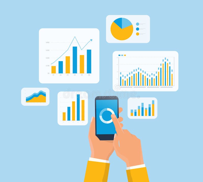 Business Data Analytics Design Concept. and Flat Vector Illustration ...