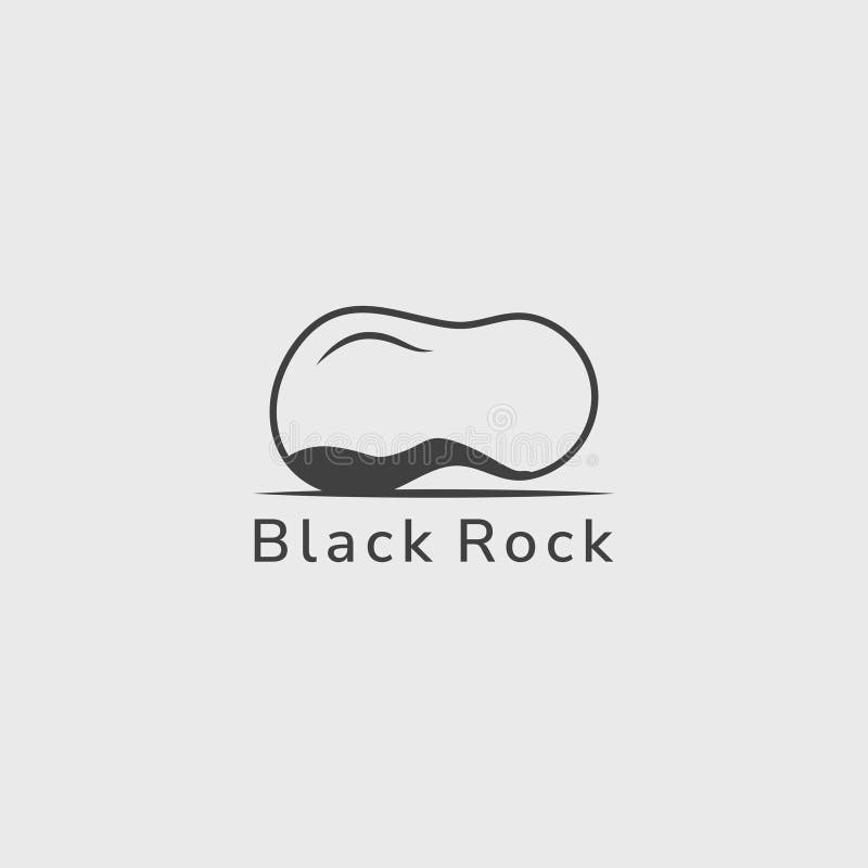 Simple Black Rock Logo from Lines Stock Vector - Illustration of ...