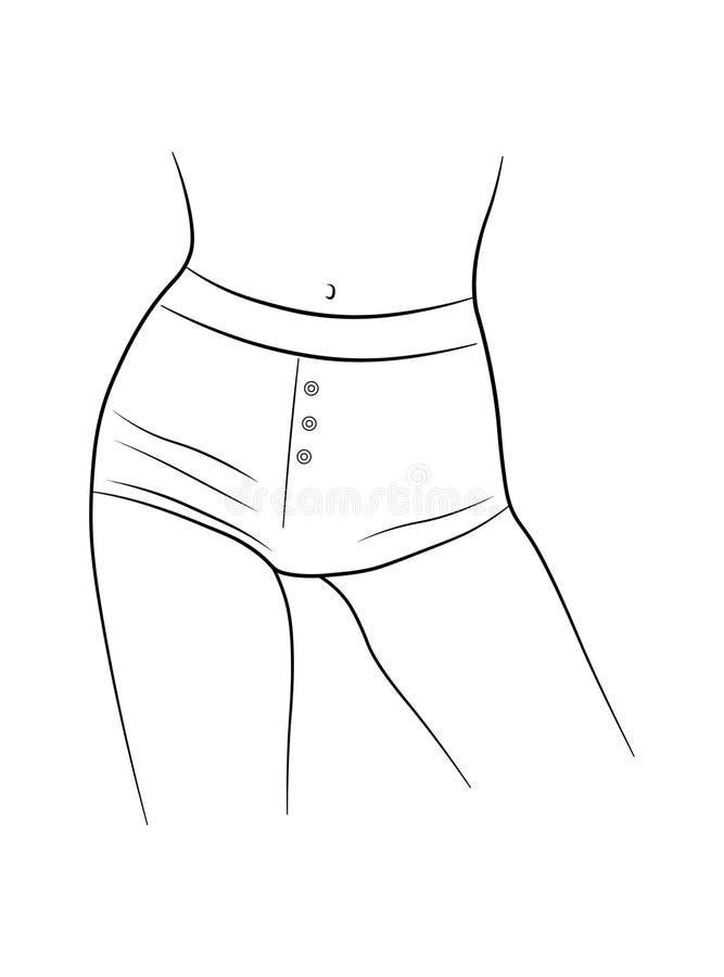 Woman Panties Swimsuit Body Belly Legs Hand Drawing Stock Vector ...