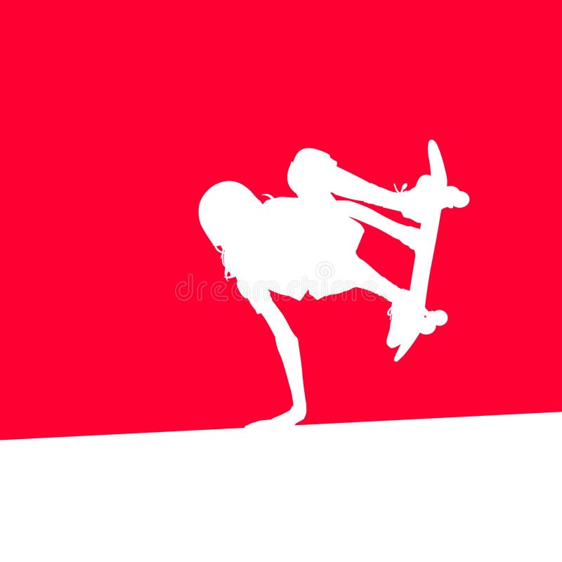 High Details of Skate Board Silhouette Vector Illustration. Stock ...