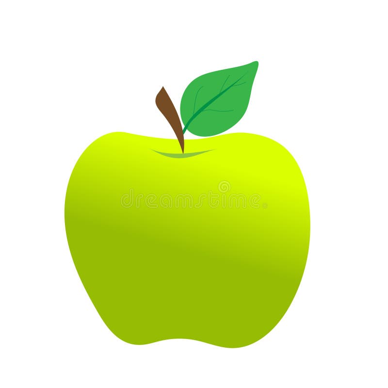 Fresh Apple Vector Drawing of Apple Raw Fruit Stock Illustration ...