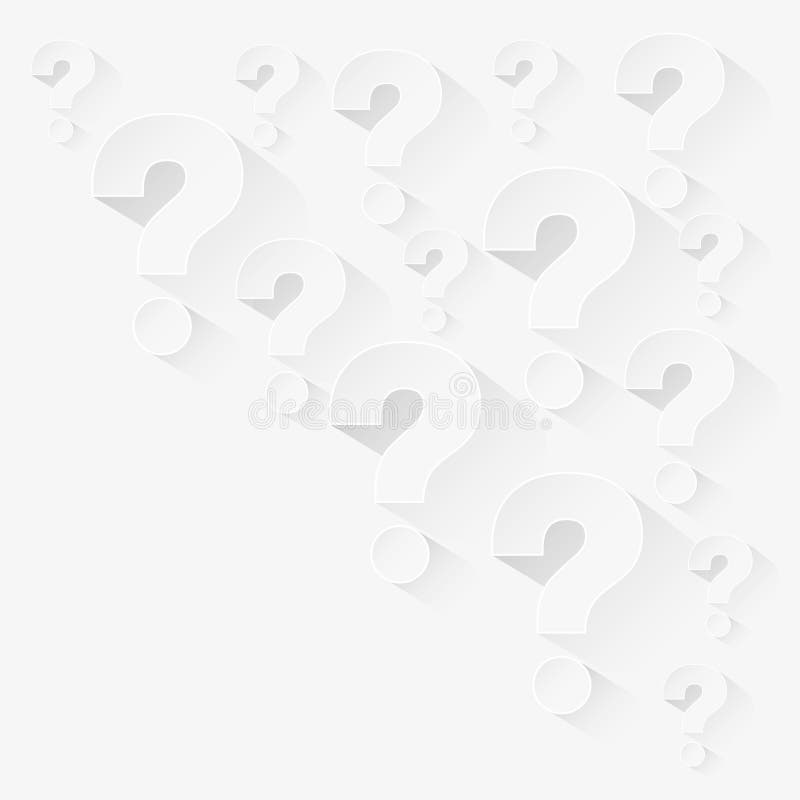 White Question Mark Background in Minimal Style. Vector Random White 3d ...