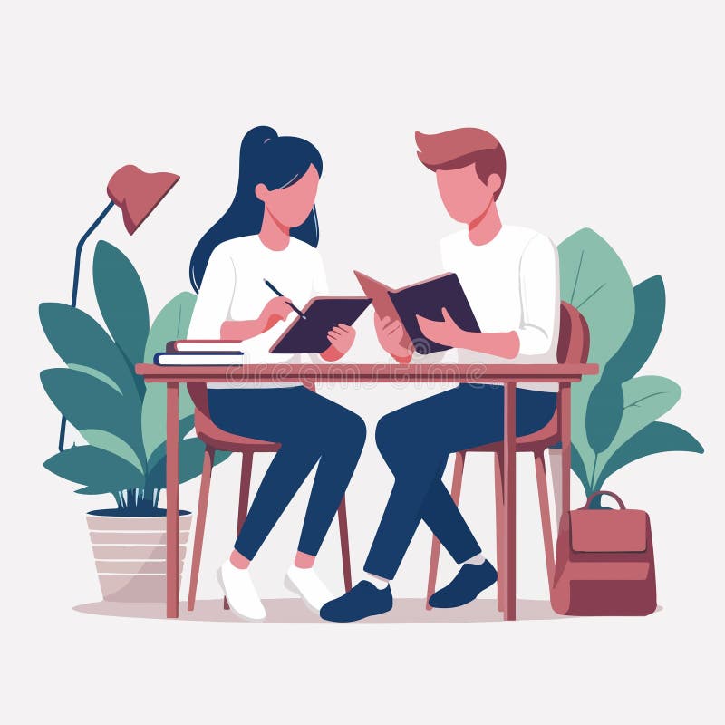 Student studying stock vector. Illustration of studying - 321498900