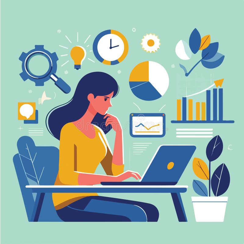 Man work stock vector. Illustration of design, studying - 321499920