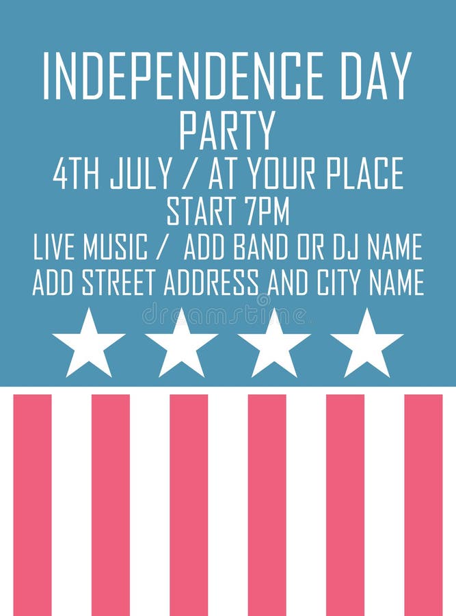 Independence Day Party Flyer Poster Social Media Post Design Stock ...