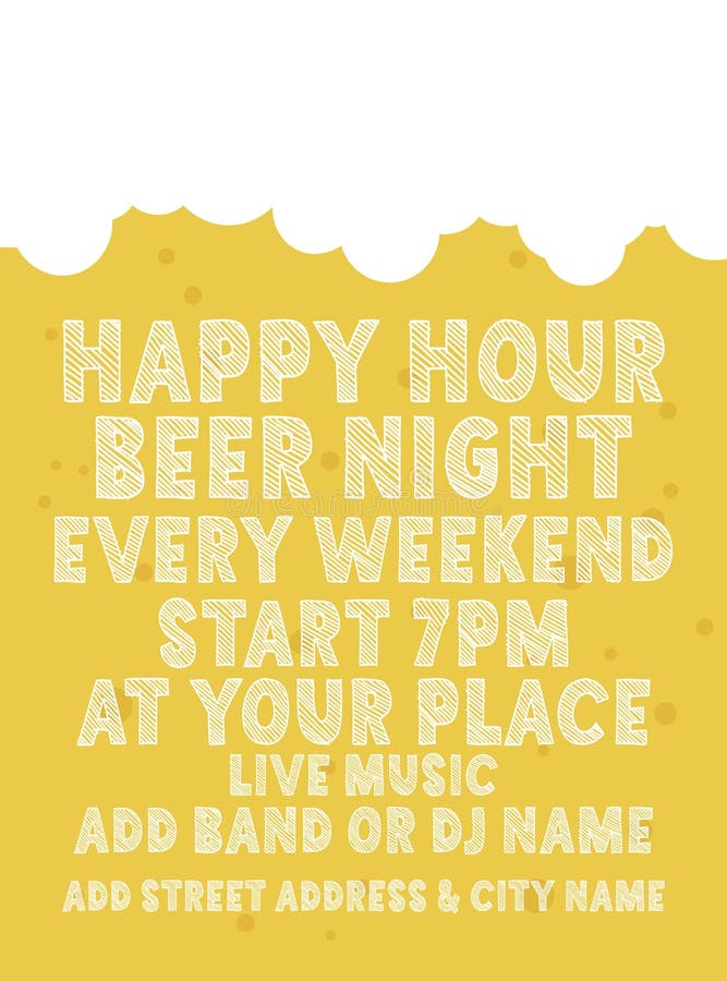 Happy Hour Beer Night Poster Flyer Social Media Post Design Stock ...