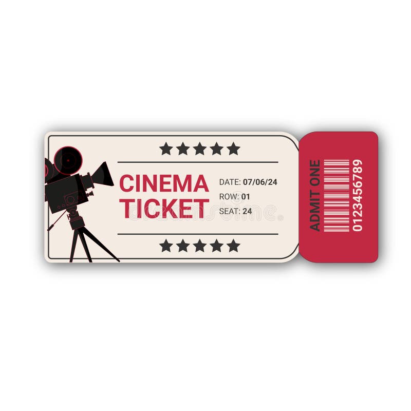 Vector Illustration Ticket Template for Cinema, Theater, Event, Casino ...