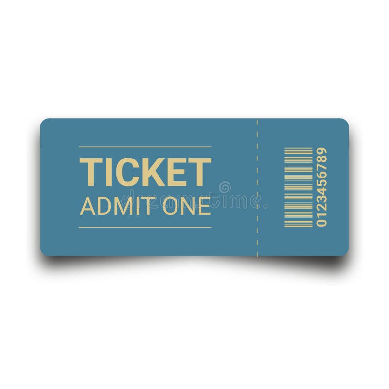 Vector Illustration Ticket Template on the Blue Background. Stock ...