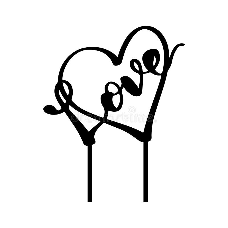 Love Cake Topper stock vector. Illustration of word - 321757816