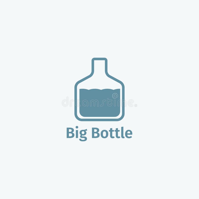Big Bottle Logo Filled with Water Stock Vector - Illustration of ...