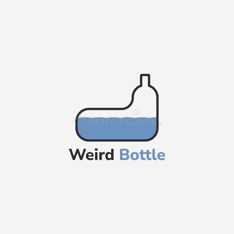 Weird Shape Bottle Logo with Water Stock Vector - Illustration of ...