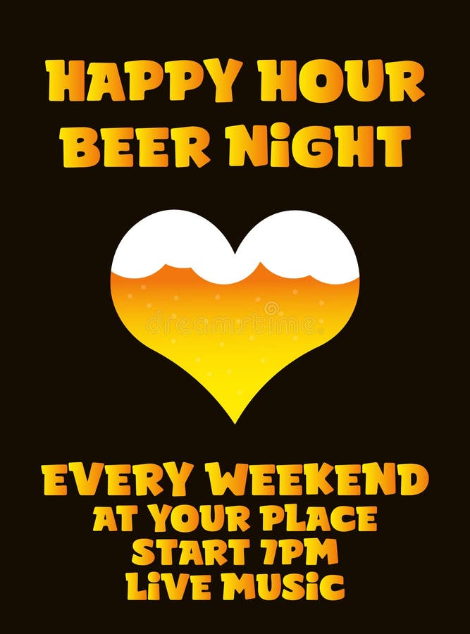 Happy Hour Beer Night Party Flyer Poster Social Media Post Design Stock ...